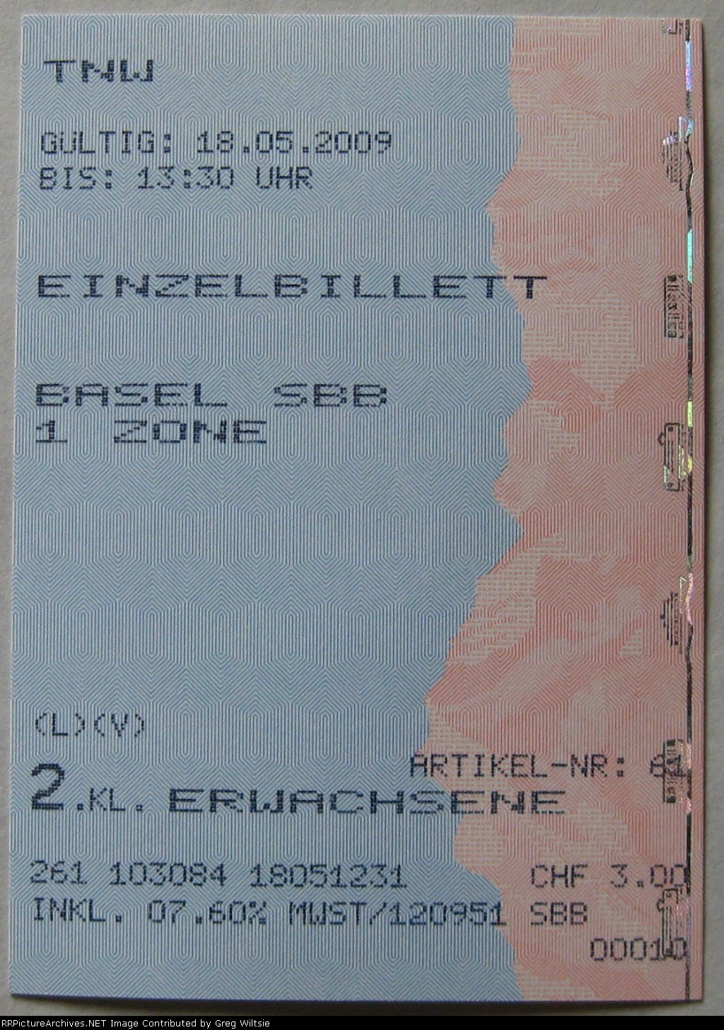 SBB Train Ticket