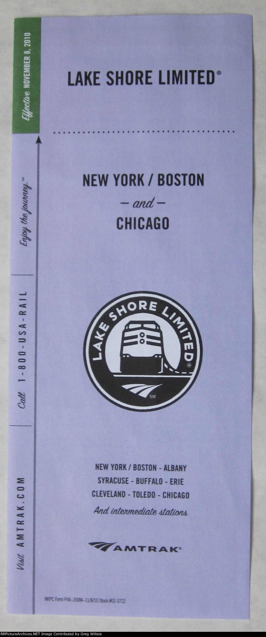 Amtrak Lake Shore Limited Timetable