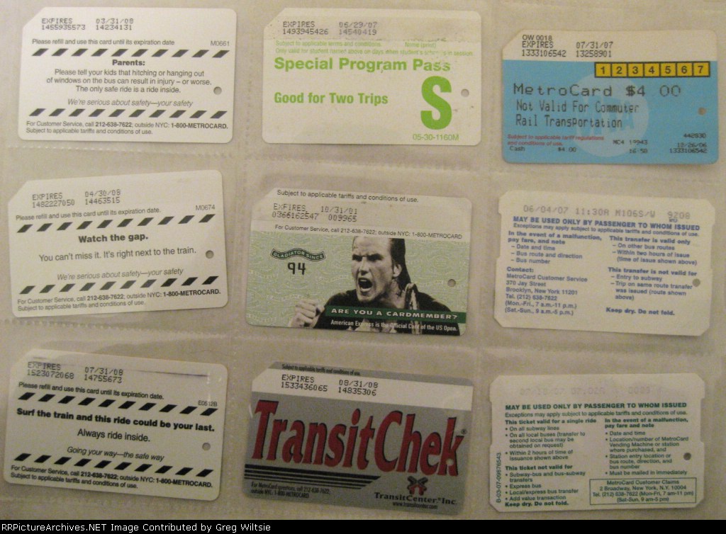Collection of New York City Transit Passes