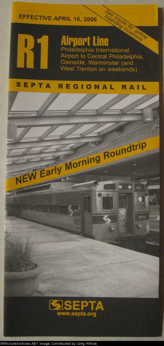 SEPTA R1-Airport Line Timetable