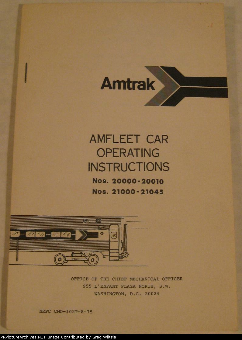 Amtrak Amfleet Car Operating Instructions