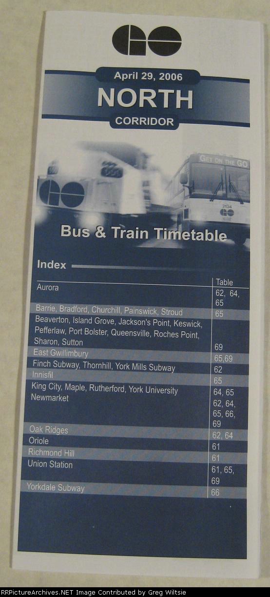 GO Transit North Timetable