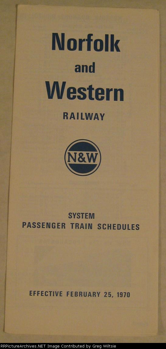 Norfolk and Western Timetable