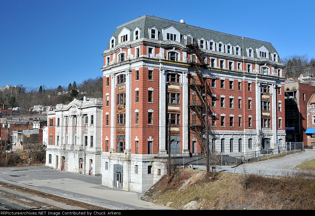 Long Rear View of the B&O Station and Hotel Grafton, West Virginis