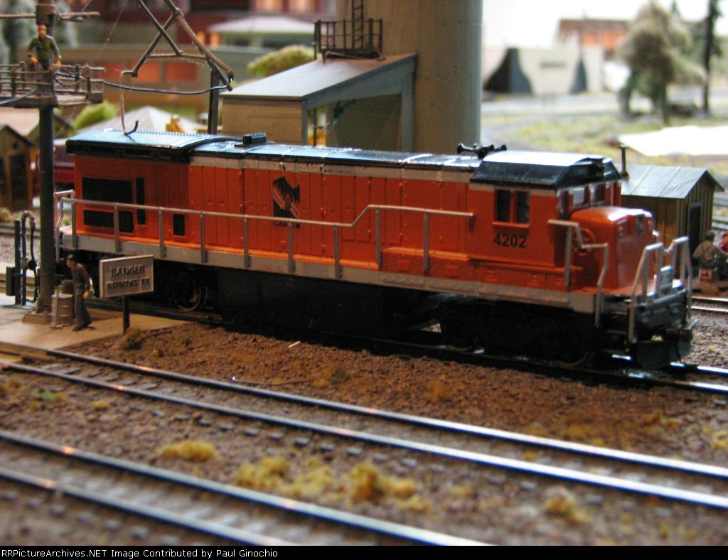 A custom painted RFRX locomotive