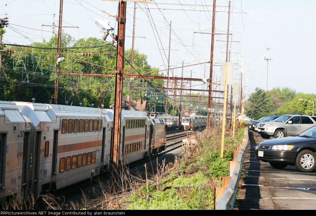 3 trains in one picture