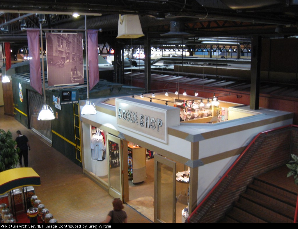 Interior of old shop building at Station Square with old boxcars still ...