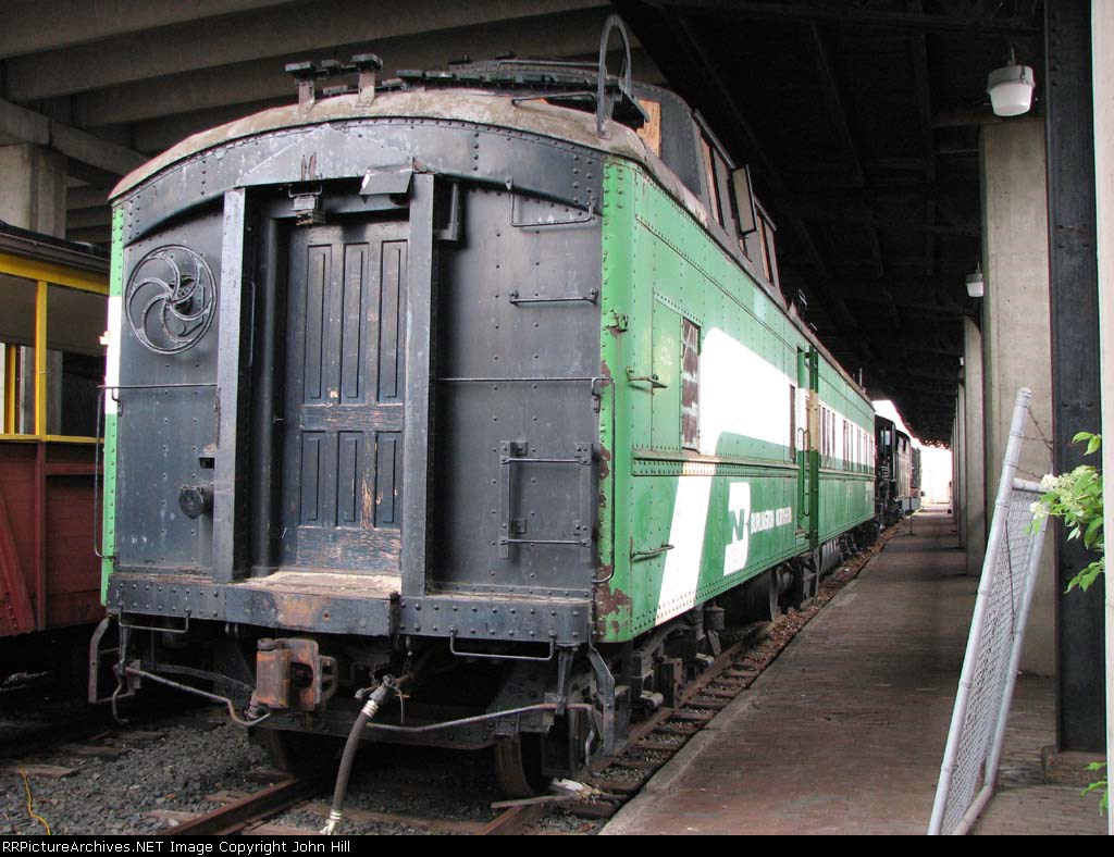070603083 BN dynamometer car B10 in Lake Superior Railroad Museum