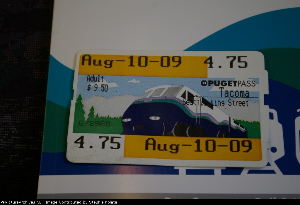 ROUND TRIP TICKET ON SOUNDER COMMUTER TRAIN