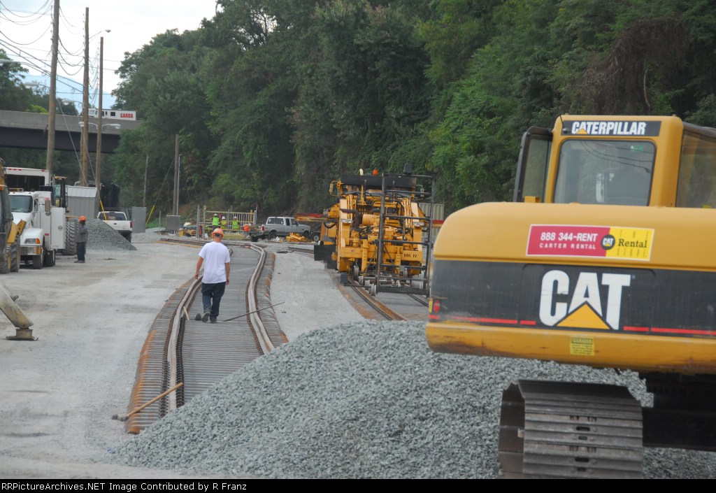 Track work at new Amtrak faciility in Lynchburg