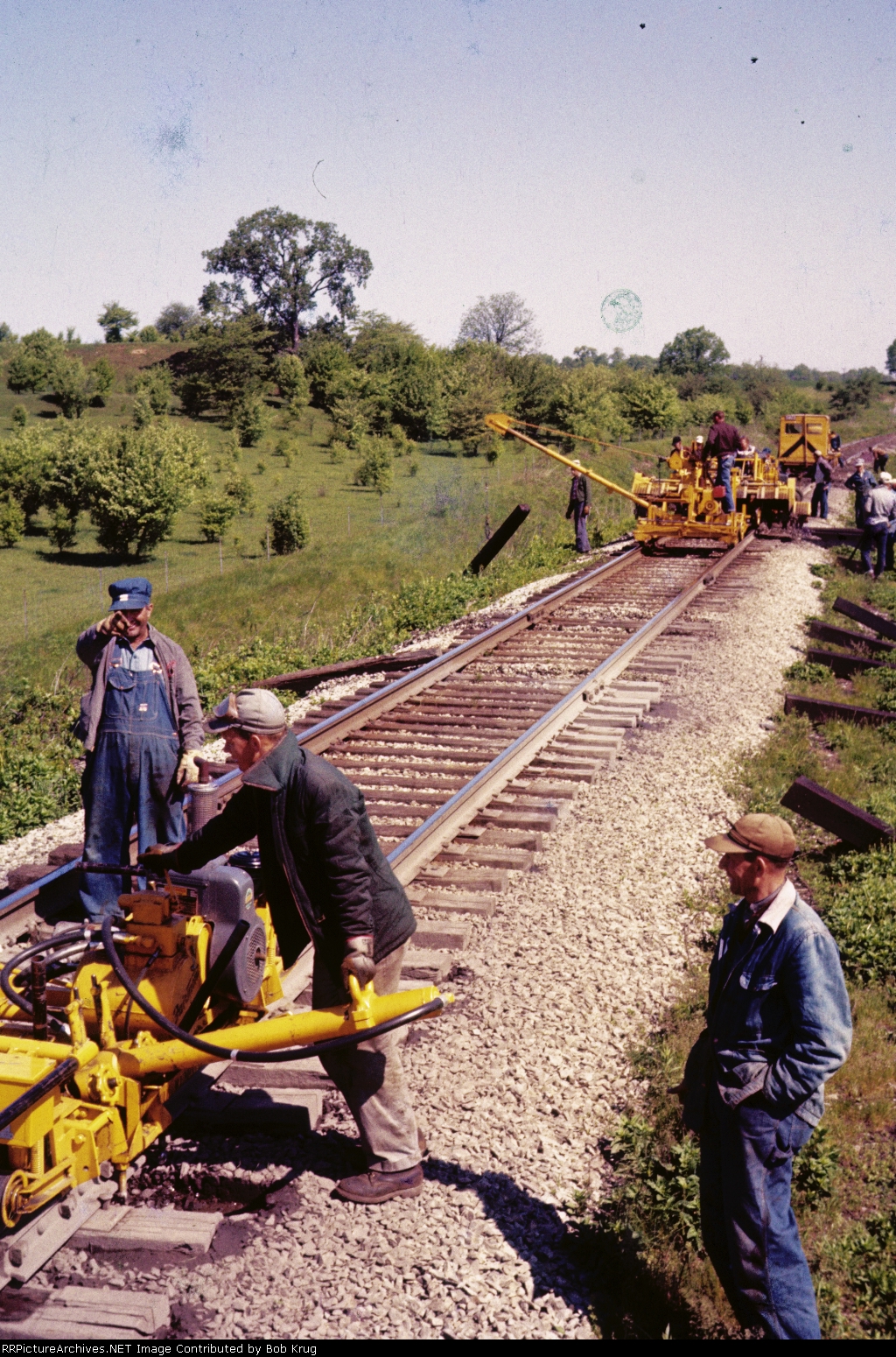 PRR track gang replacing ties on the Richmond Branch