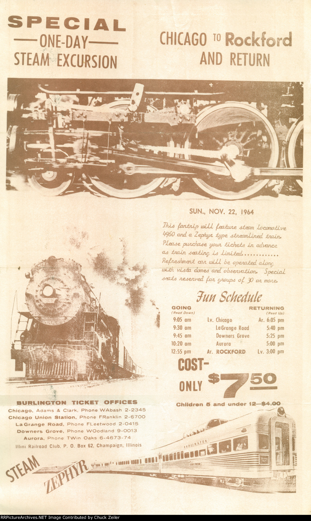 CB&Q Fantrip Flyer 11/22/64