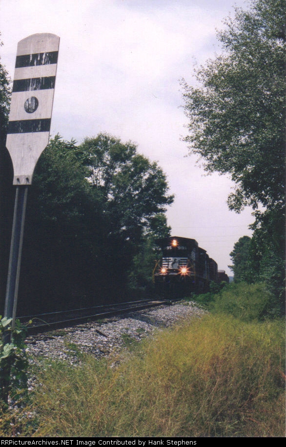 A typical Southern Railway whistle post near Durand looks on as the ...