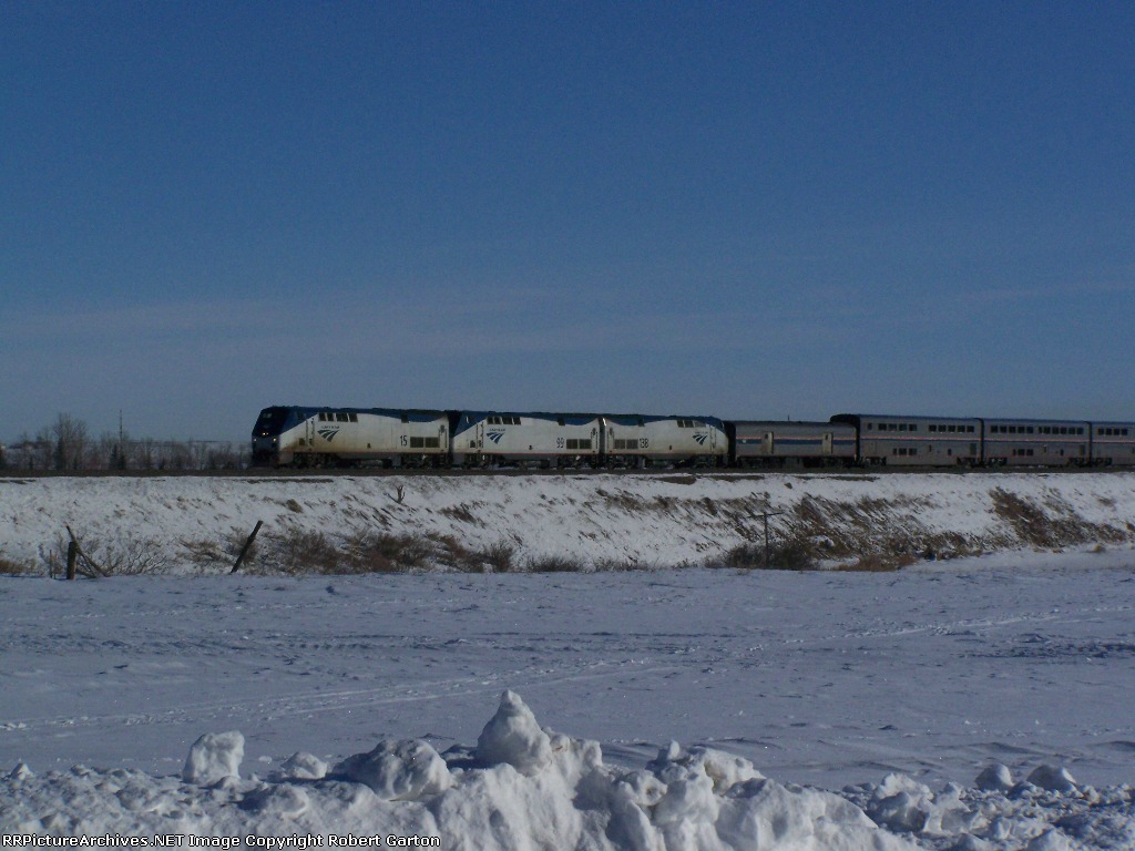 AMTK 15 on the Point of the Westbound Empire Builder, Trains #7 & 27