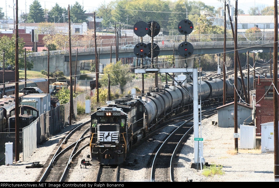 With the VA Museum of transportation to the left, a yard crew performs ...