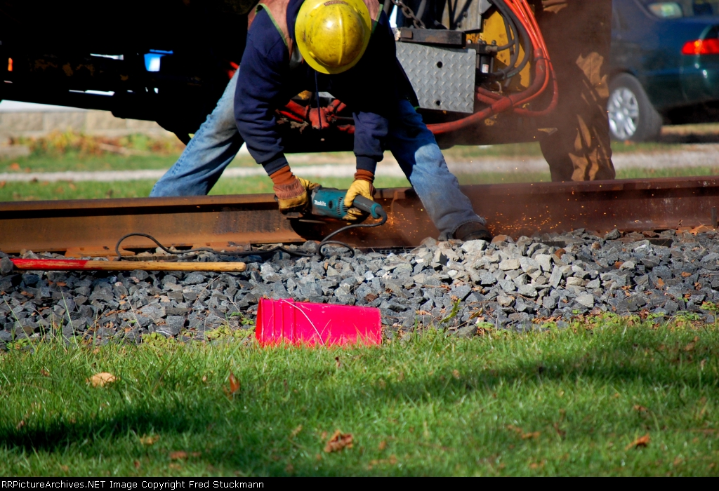 Grinding off some burrs.