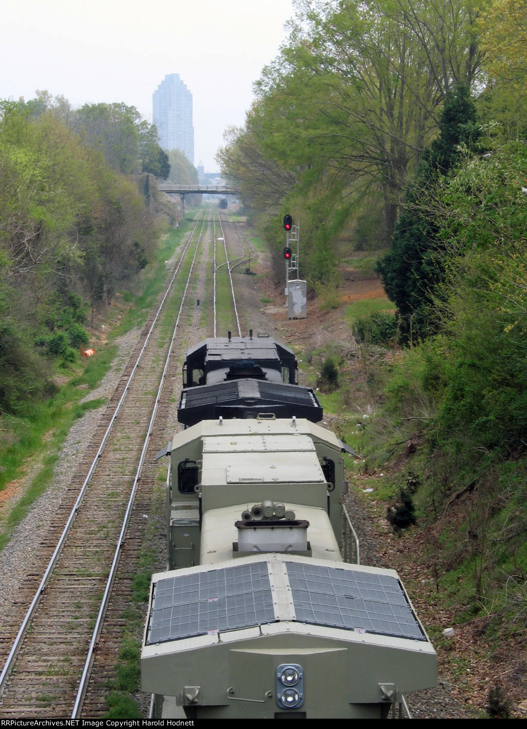 NS train 350 waits at the signal in advance of Boylan