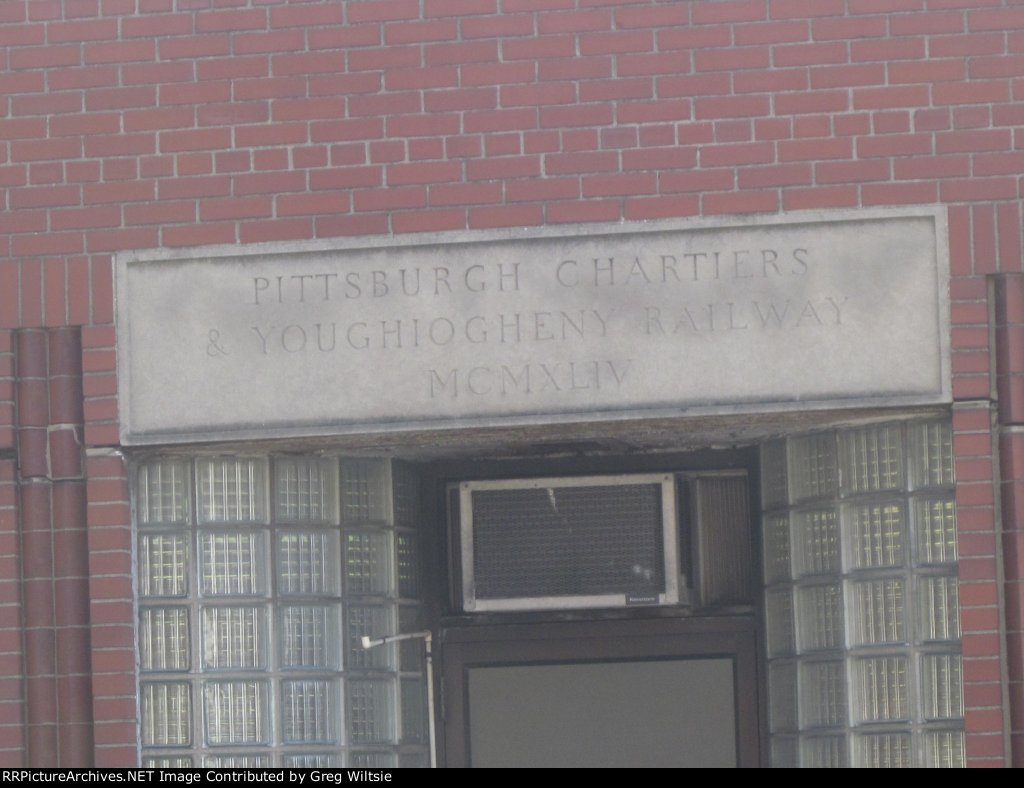 Pittsburgh, Chartiers, and Youghiogheny Railway Lettering on Office ...