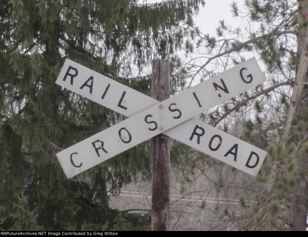 Older style railroad crossing sign