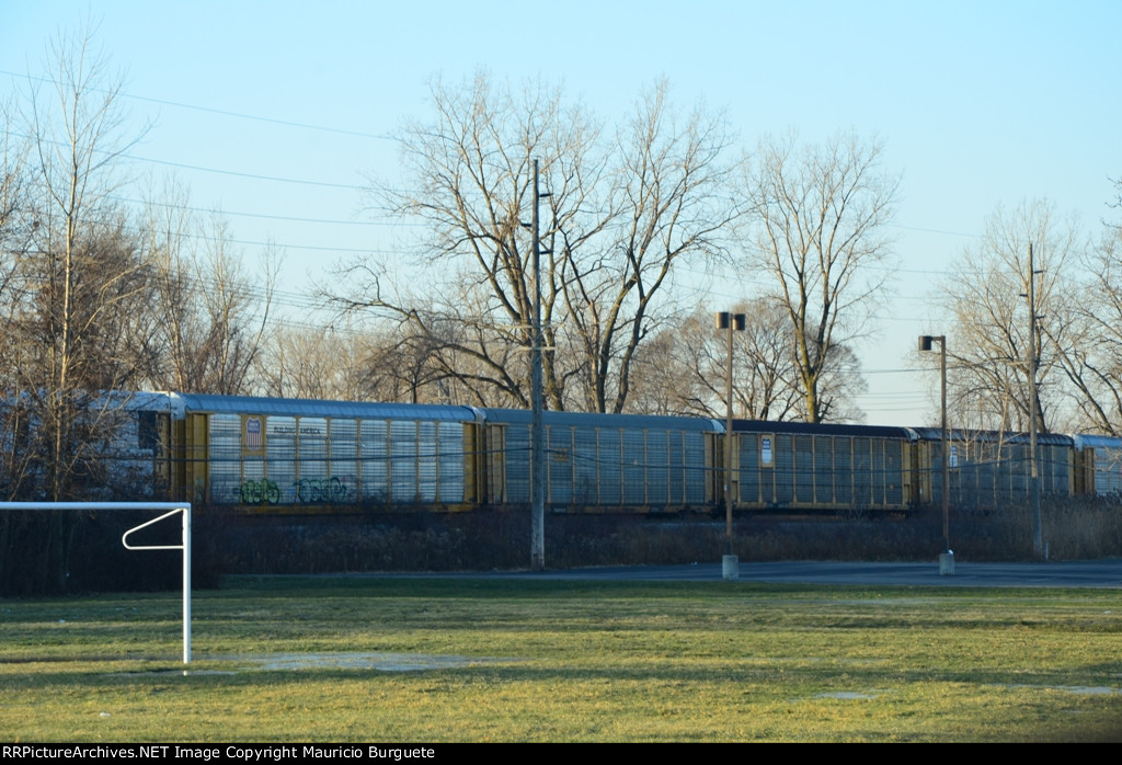 Autoracks train at Dearborn Amtrak station