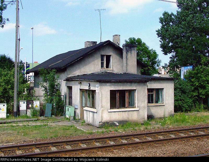 The old control building of railway crossing