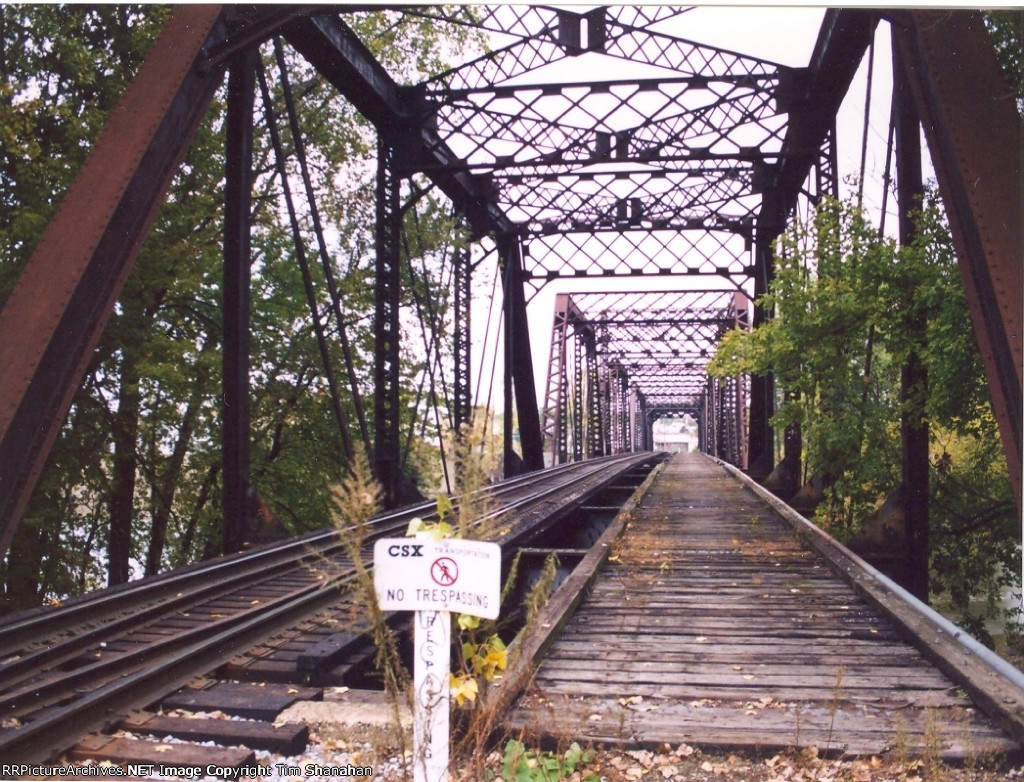 CSX swing bridge over the Grand River only one track survives today