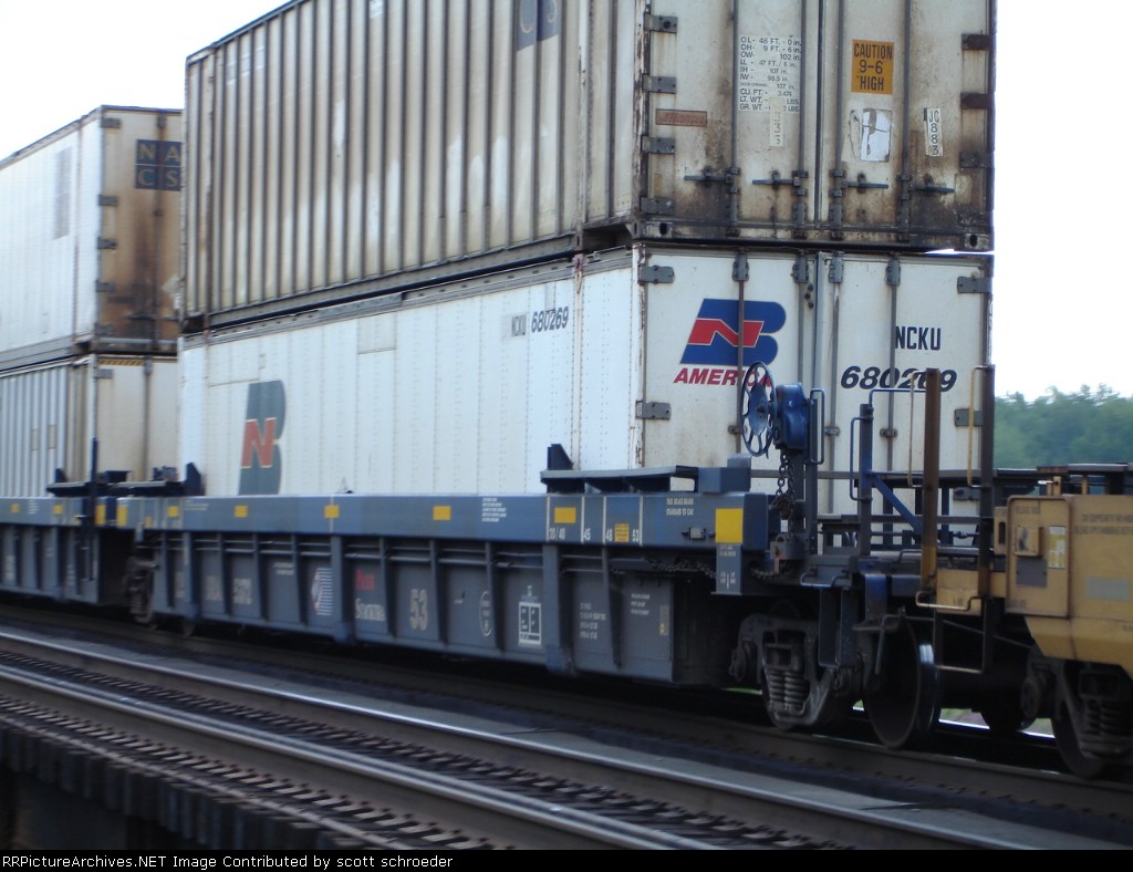 NCKU 680269 Container on a Pacer Stacktrain COFC car