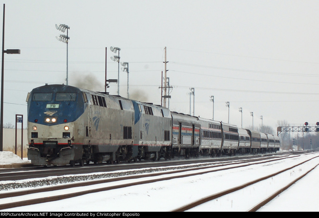AMTK P42 79 with the Lakeshore Limited