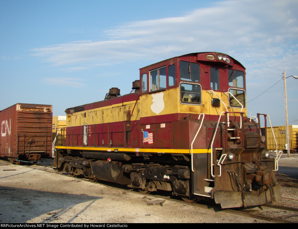 In the engine house ex WC sw1500 #1561 sits quietly at Glenn Yard.