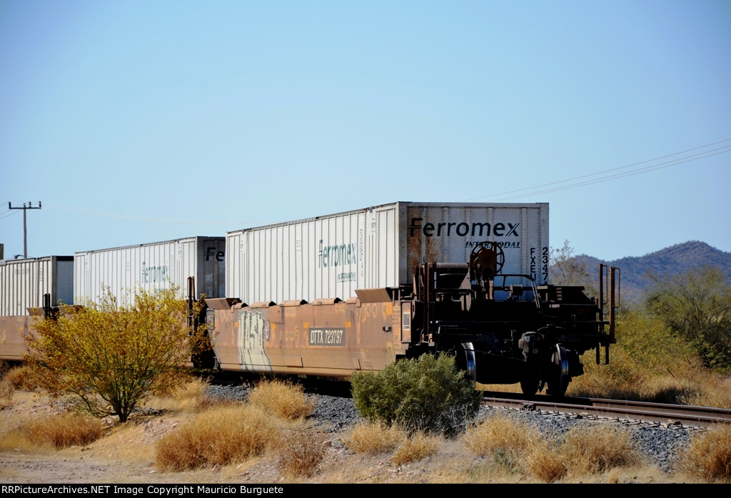 DTTX Stack car "B" with Ferromex container