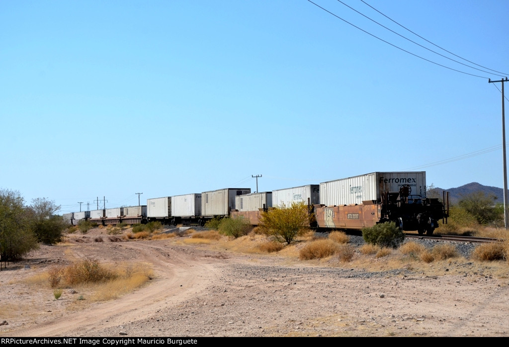 Ferromex intermodal containers near Grupo Mexico facilities