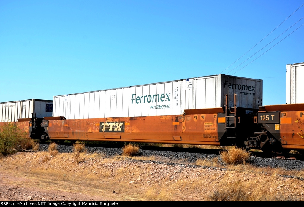DTTX Stack car "C" with Ferromex container