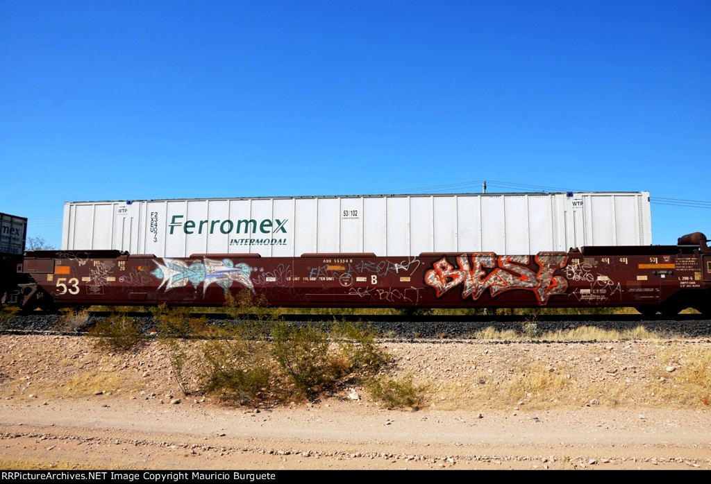 AOK Stack car "B" with Ferromex container