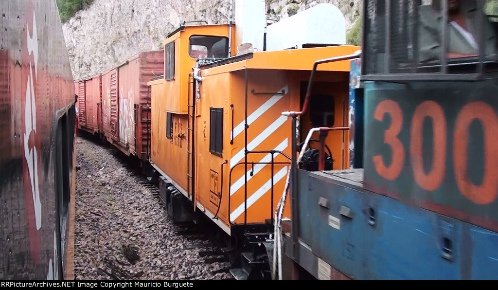 Ferromex Caboose in work train