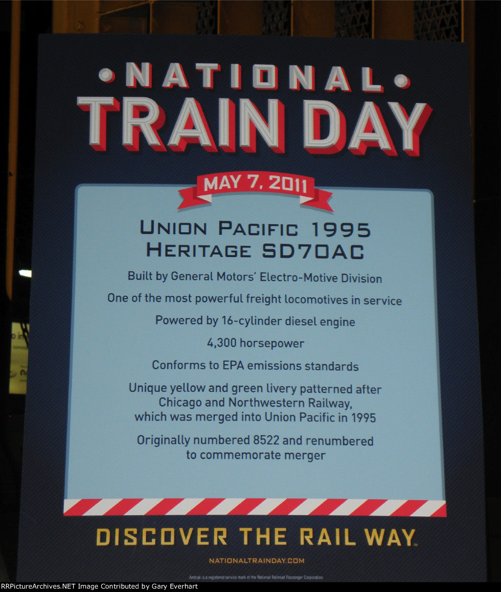 UP 1995 - one of Union Pacific's Heritage Fleet - Info Sign