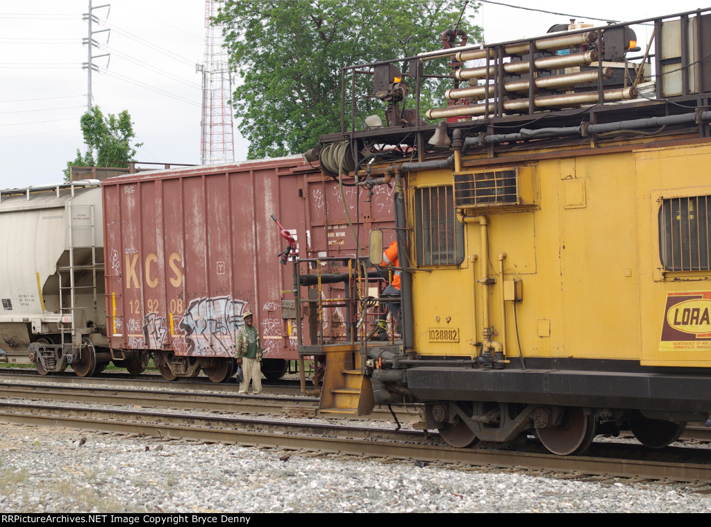 Loram railgrinding train boxes in our pedestrian.