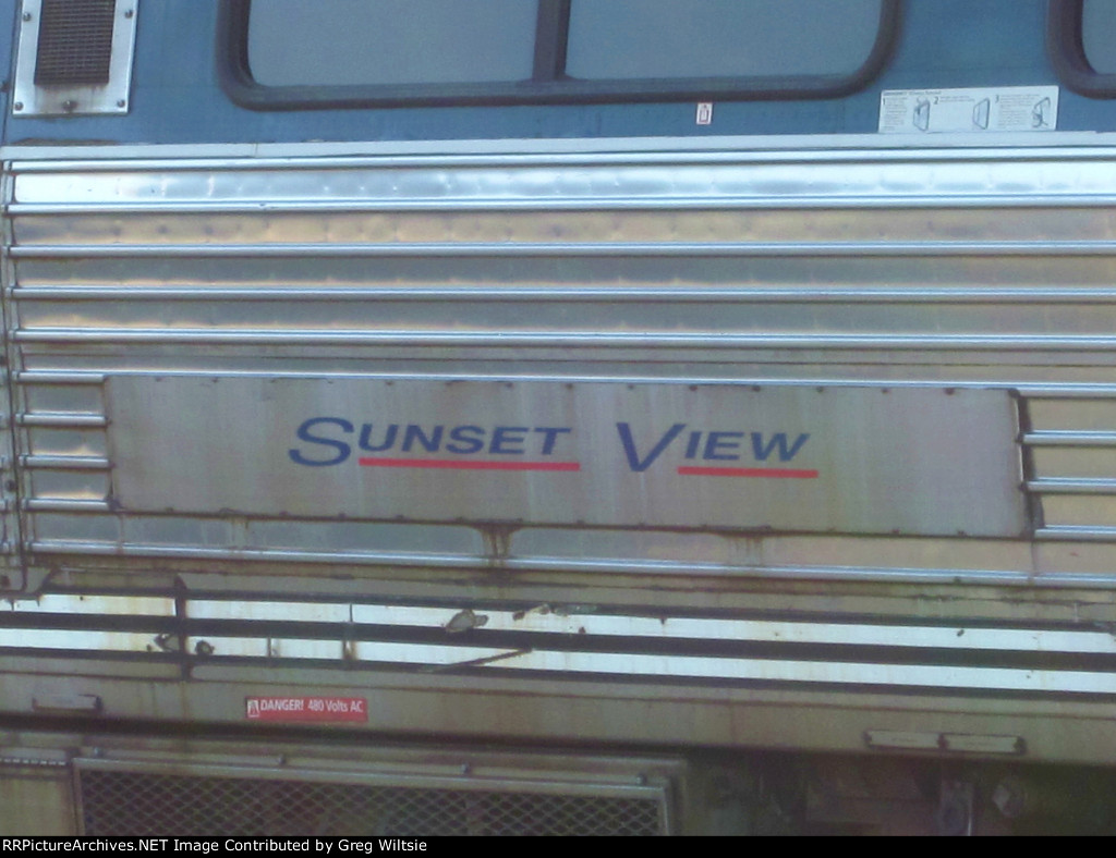 Name Sign on Amtrak Viewliner 62043