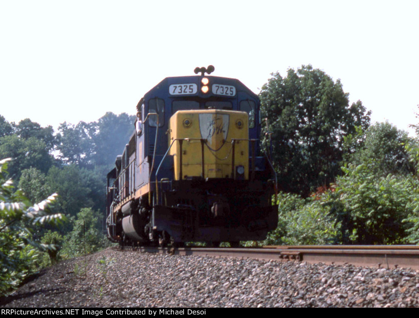 D&H GP-38-2 7325 leads a detour train