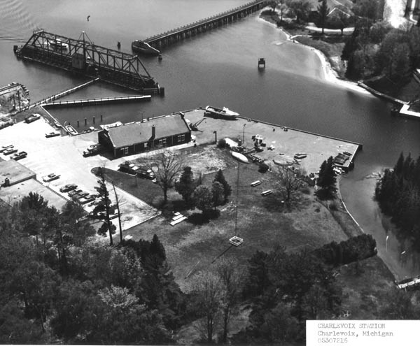 Charlevoix Coast Guard Station and bridge