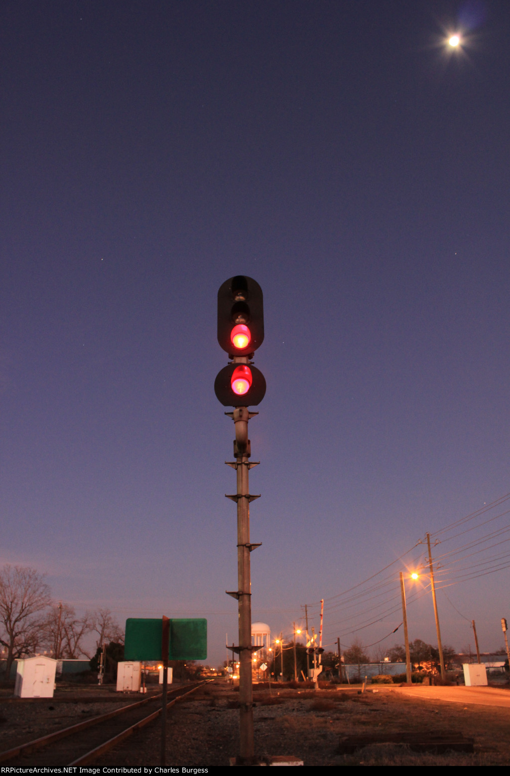 Red signal in the moonlight