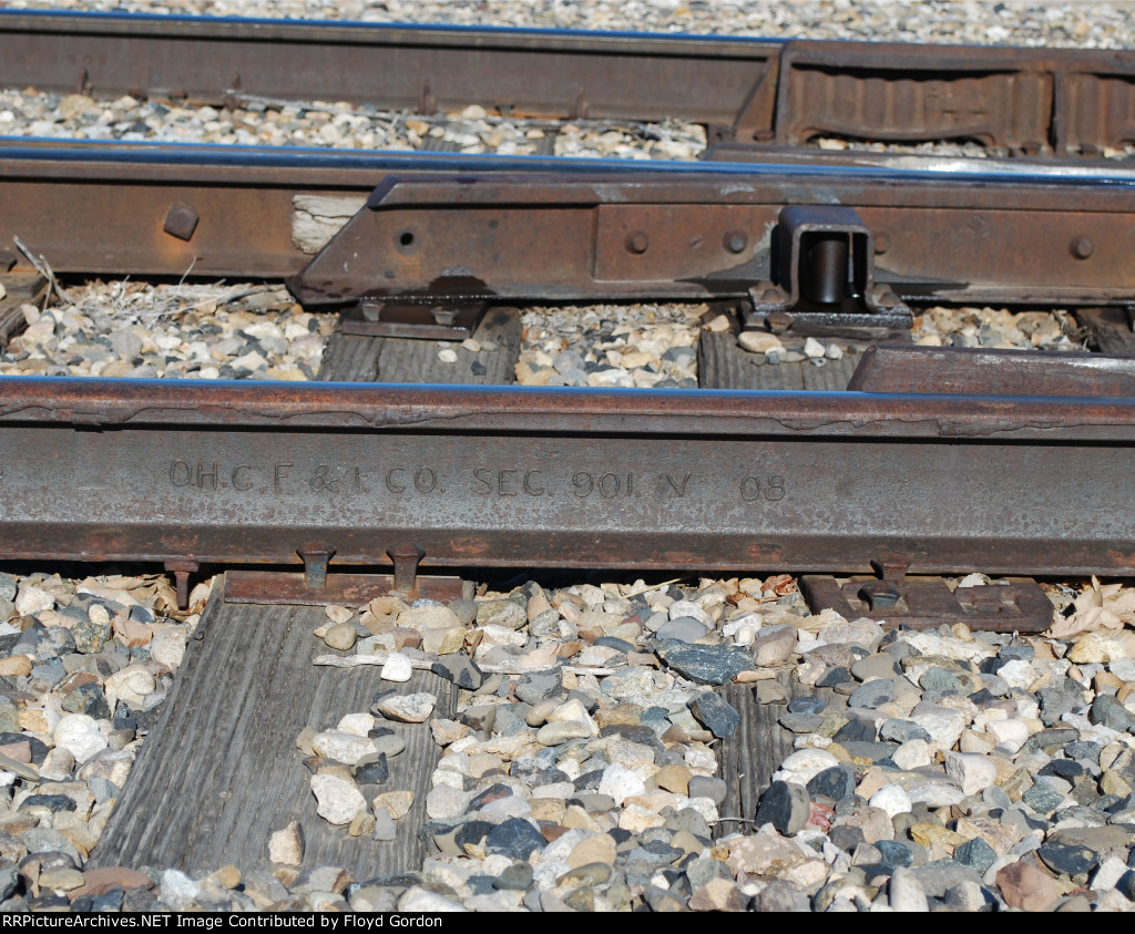 90 LBS C.F.&I. CO 1908 at siding adjoining mainline
