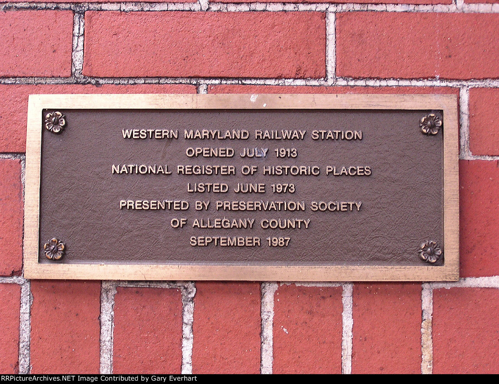 Western Maryland Railway Station Plaque