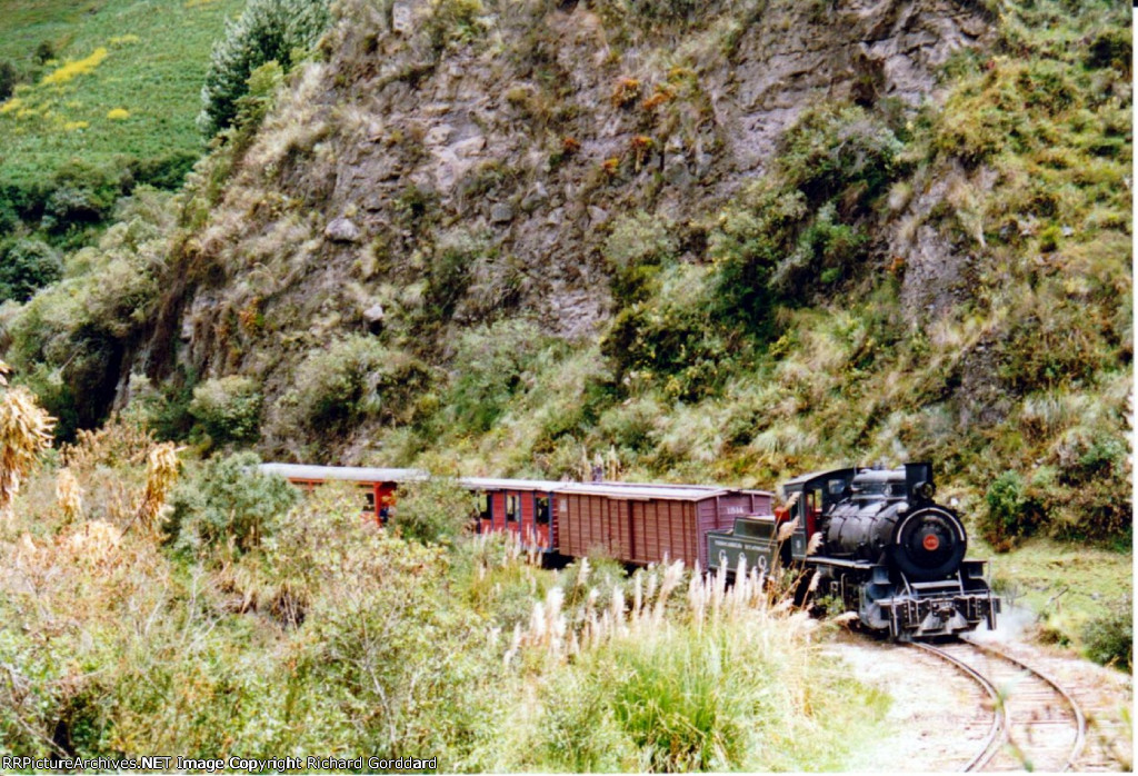 Andes class locomotive with a train in a scenic area