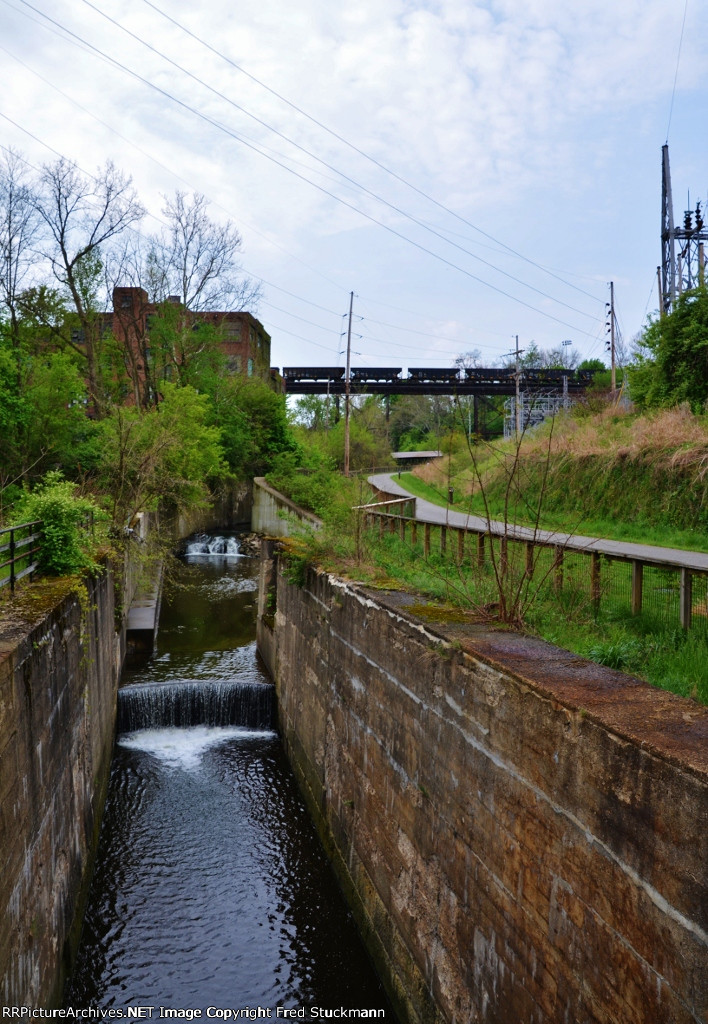 Crossing Cascade Locks. Part of the Ohio & Erie Canal.