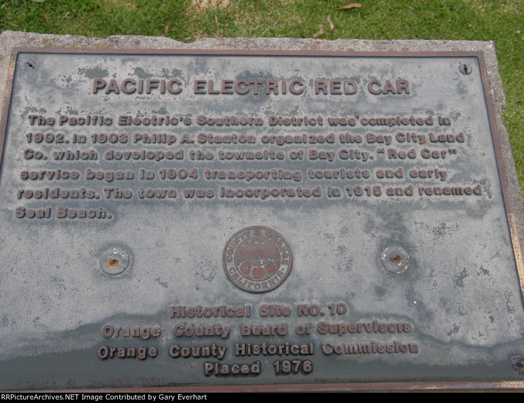 Pacific Electric Rwy Plaque