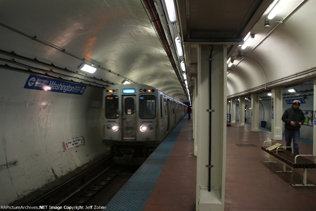 CTA Blue Line Train at Washington