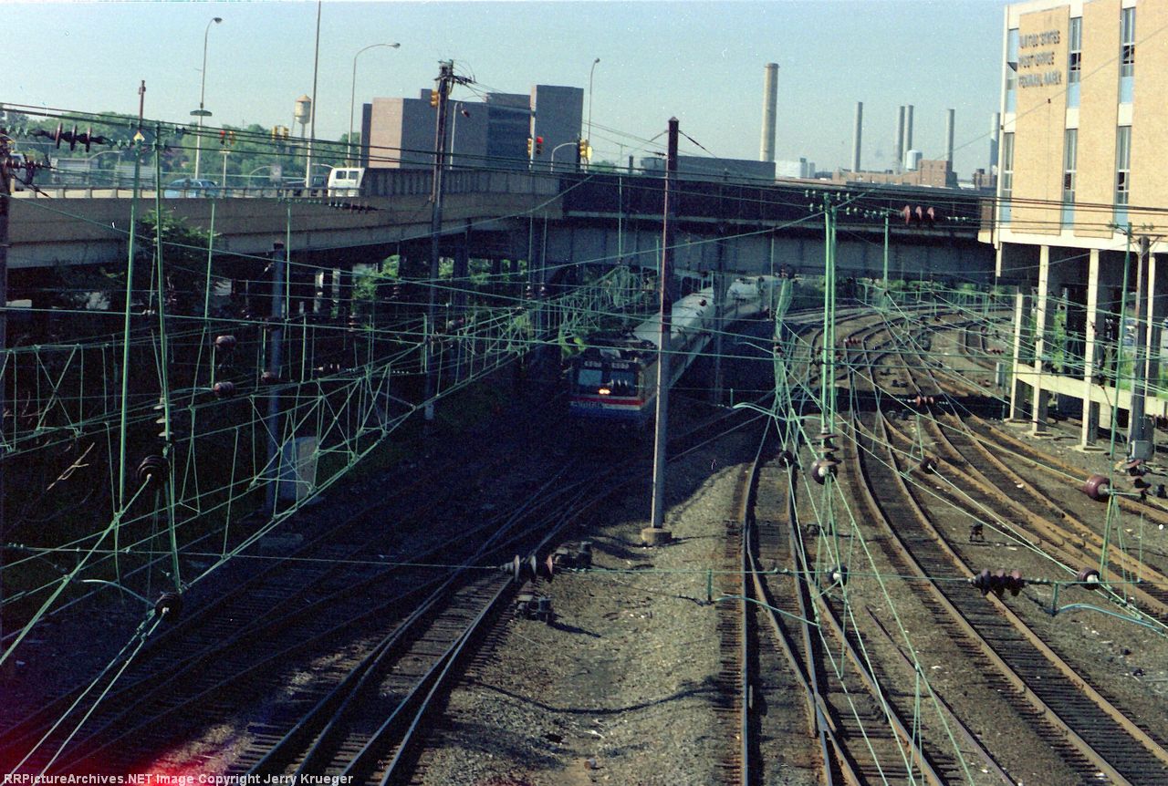 Amtrak arriving at Philadelphia 30th St Station