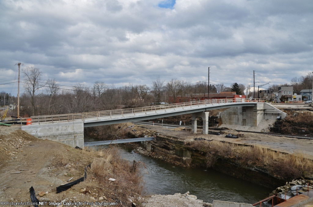 New footbridge has replaced Crain Ave Bridge.