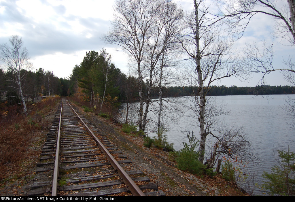 The tracks follow the edge of the lake for a while here