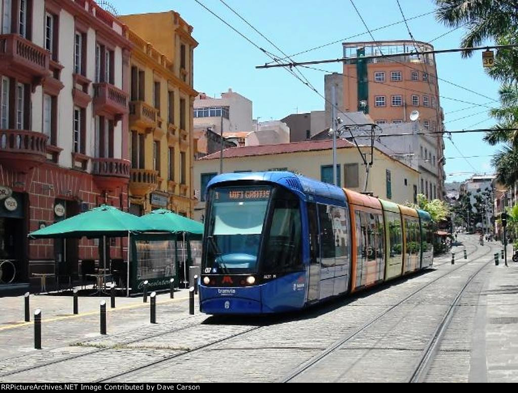 The 12.5km long standard gauge Tranvia Tenerife is the only rail system ...